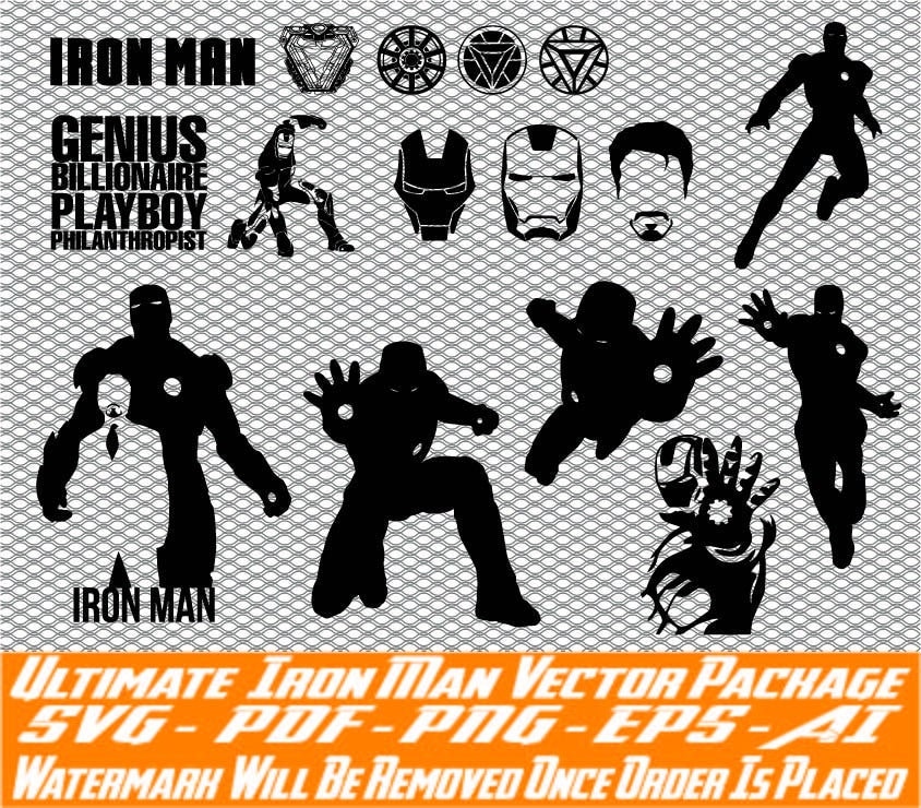 Ironman Vector Black And White