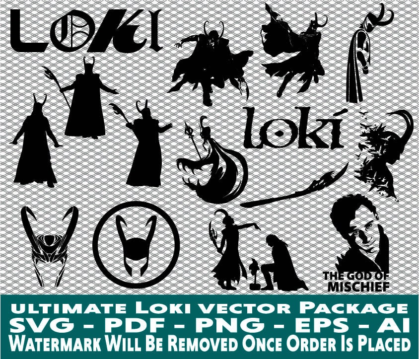 Marvel Loki Vectors Silhouettes, Svg, Eps, Png, Pdf, Ai, for Sticker ...