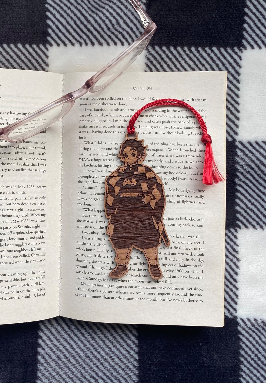 Tanjiro Bookmark Demon Slayer Anime Laser Engraved Mahogany - Etsy
