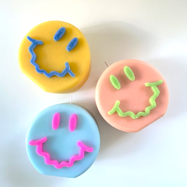 Smiley Face Candle Candle Mold Aesthetic Room Decor Trendy - Etsy