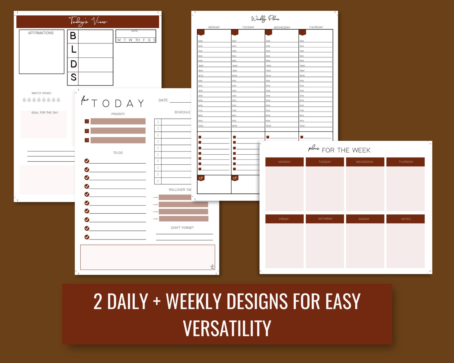 Mini Planner Pack | Printable Planner | Daily Weekly Monthly | Habit ...