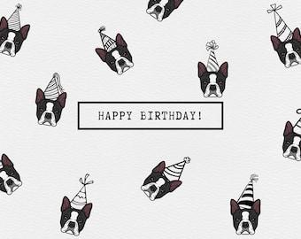 Boston Terrier Greeting Birthday Card - Etsy