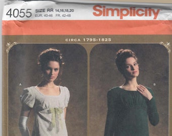 Uncut Simplicity Sewing Pattern 4055 Sewing Pattern Circa 1795-1825 ...