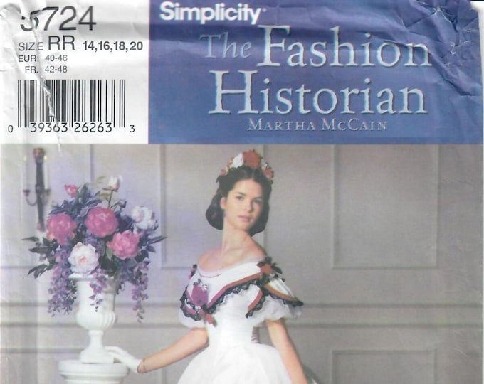 Simplicity 5724 Fashion Historian Misses' 1860s Civil War Ballgown ...