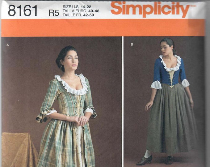 S8161 Sewing Pattern Georgian Misses' Costume Jacket Chemise Claire ...