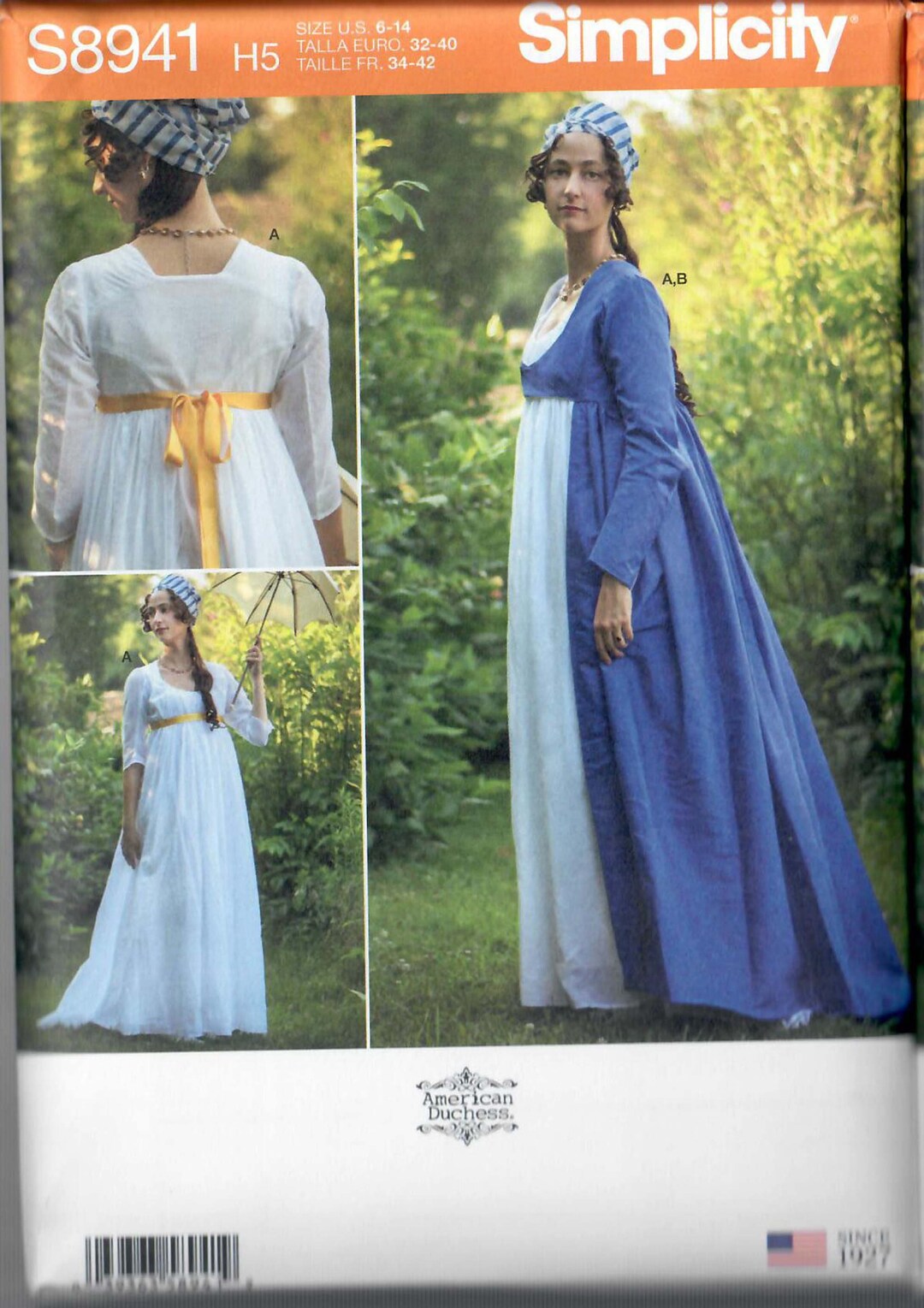 Simplicity 8941 Regency Era Sewing Pattern Sizes 6-14 & 14-22 - Etsy