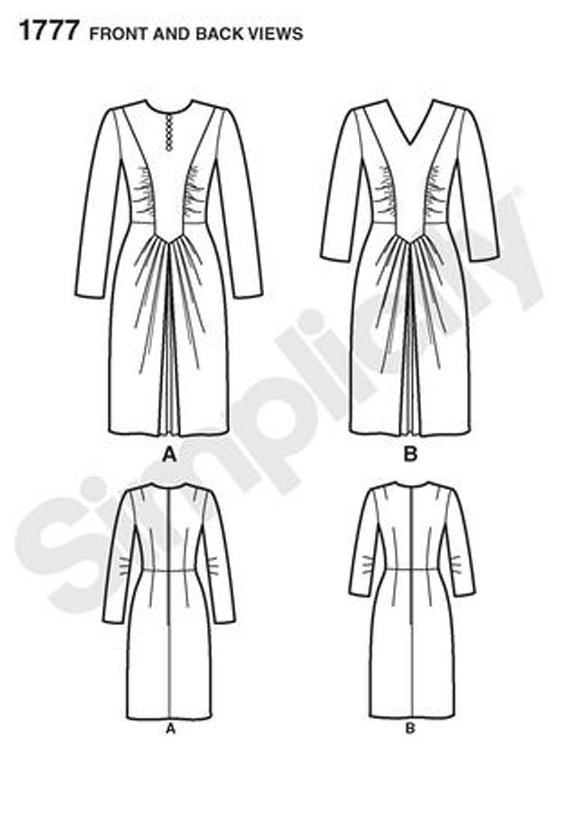 Simplicity 1777 1940s Retro Size 6, 8, 10, 12, 14 & 14, 16, 18, 20, 22 ...