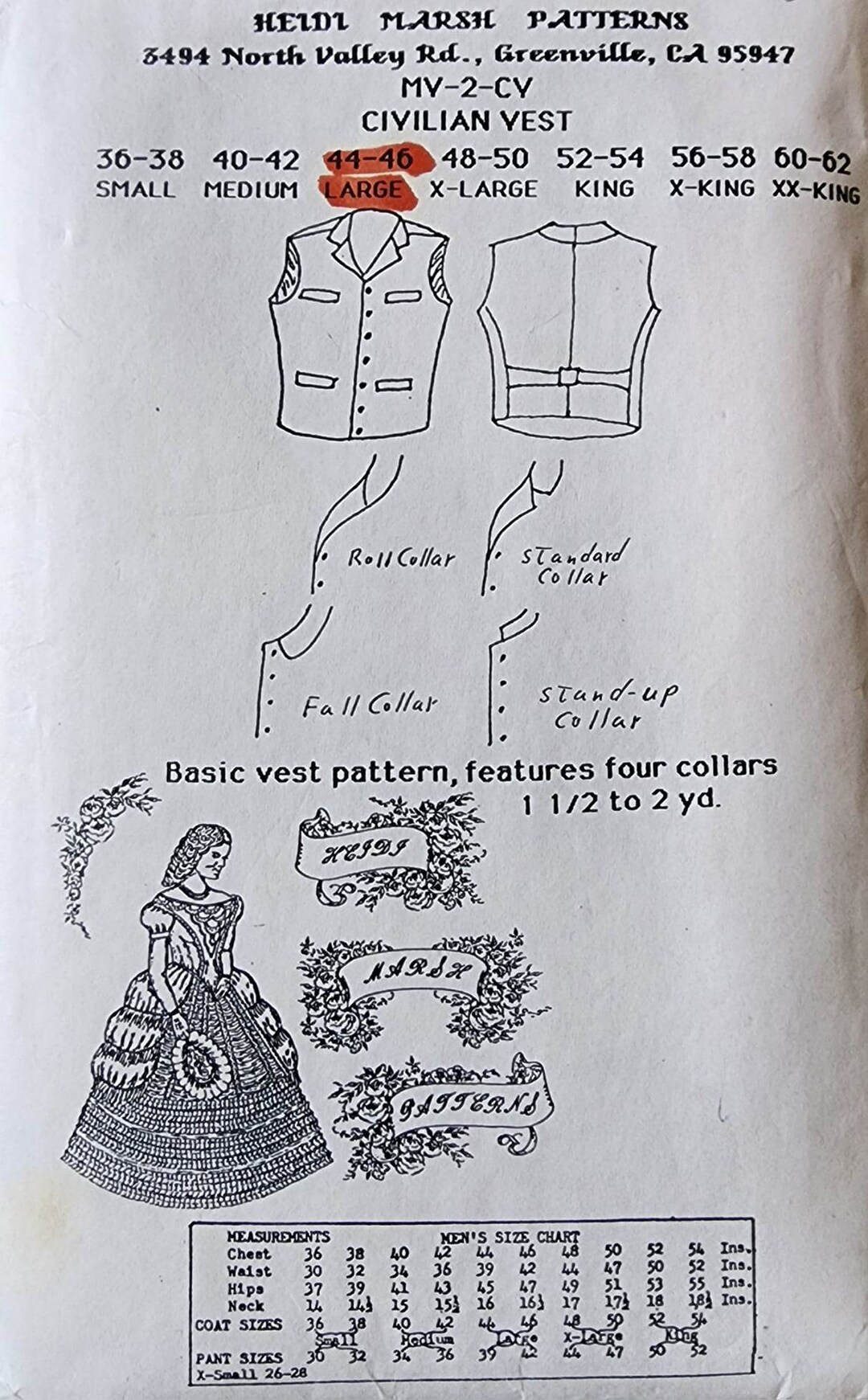 Heidi Marsh Patterns 1860s Men's Civilian Vest Sewing - Etsy
