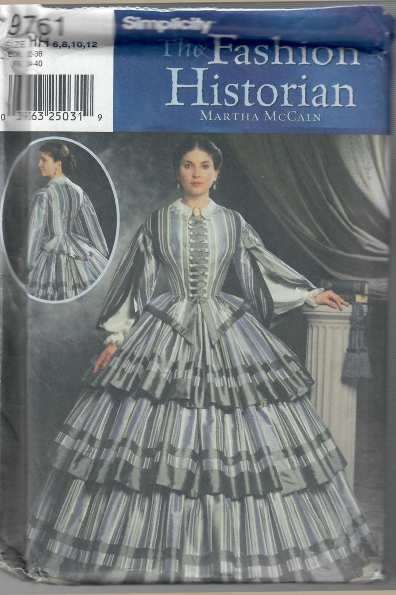 Simplicity 9761 the Fashion Historian Misses' Costume 1860s Day Dress ...
