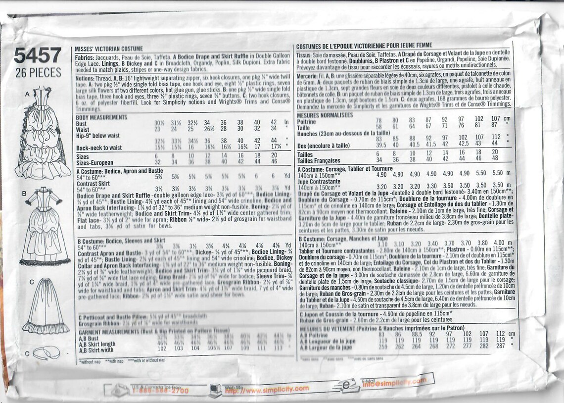 Simplicity 5457 Circa 1880 Evening Reception Dress Sewing - Etsy