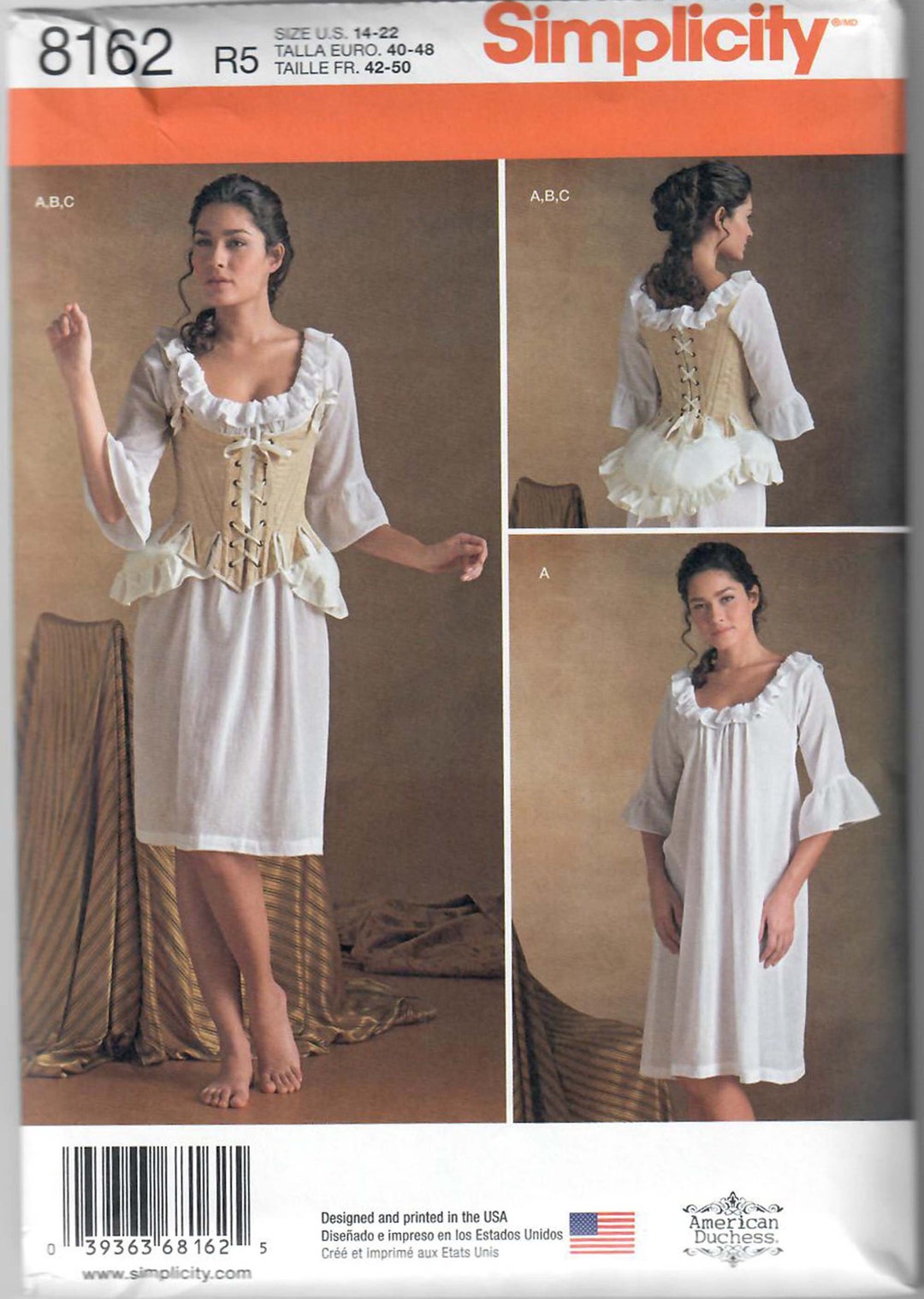 Simplicity 8162 Misses' 18th Century Undergarments, Sizes 6-14 & 14-22 ...
