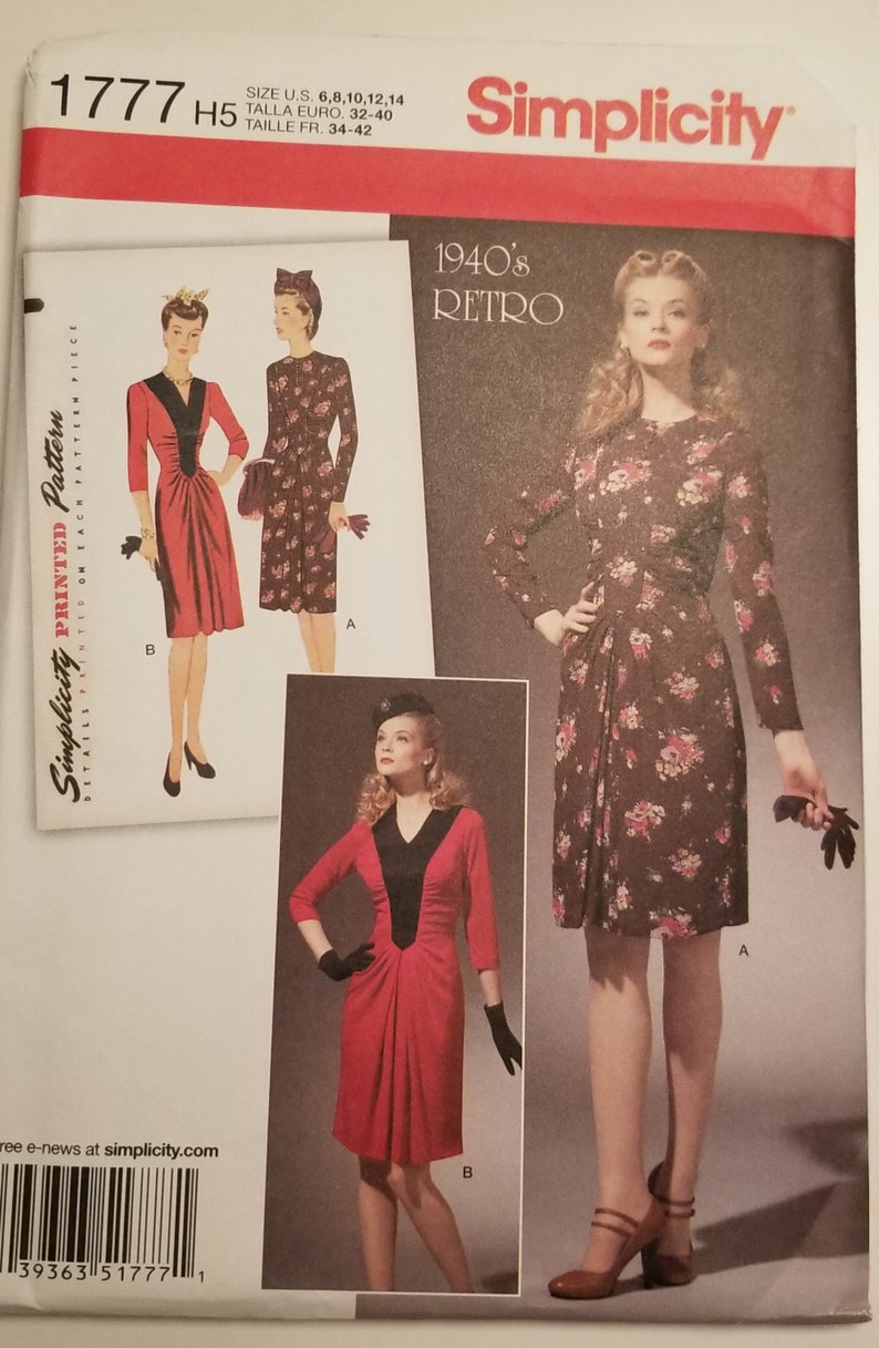 Simplicity 1777 1940s Retro Size 6 8 10 12 14 Uncut | Etsy