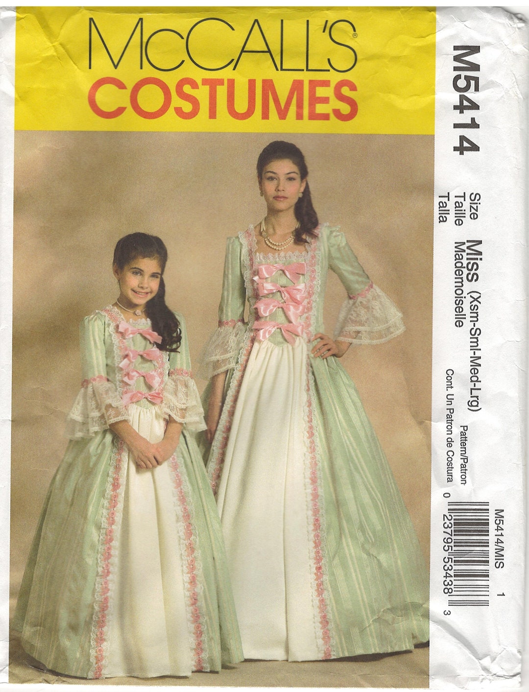 Mccall's M5414 18th Century Day Dress Sewing Pattern, Size X-small ...