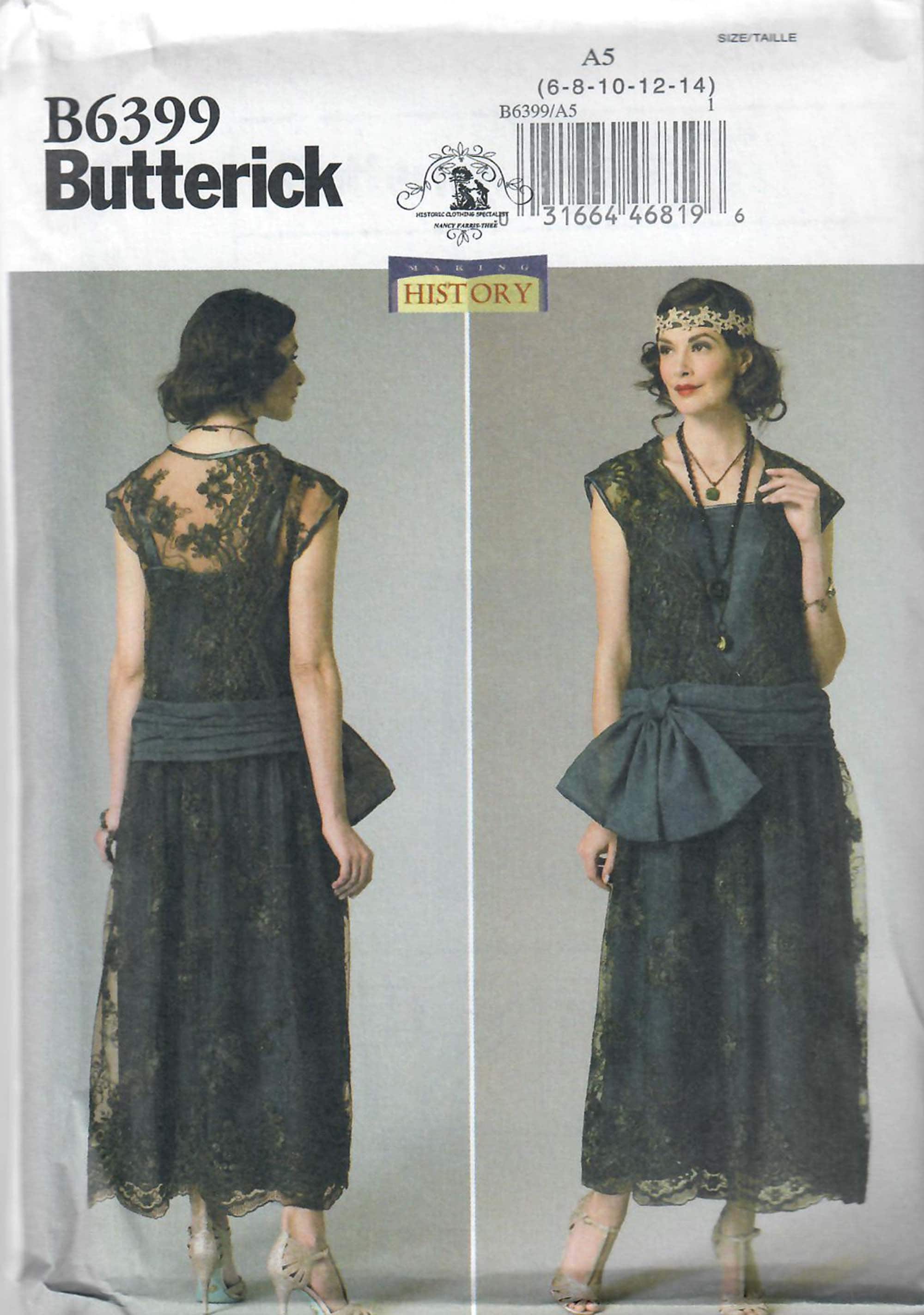 Butterick B6399 Misses' Costume, 1920s Dress, Making History Nancy ...