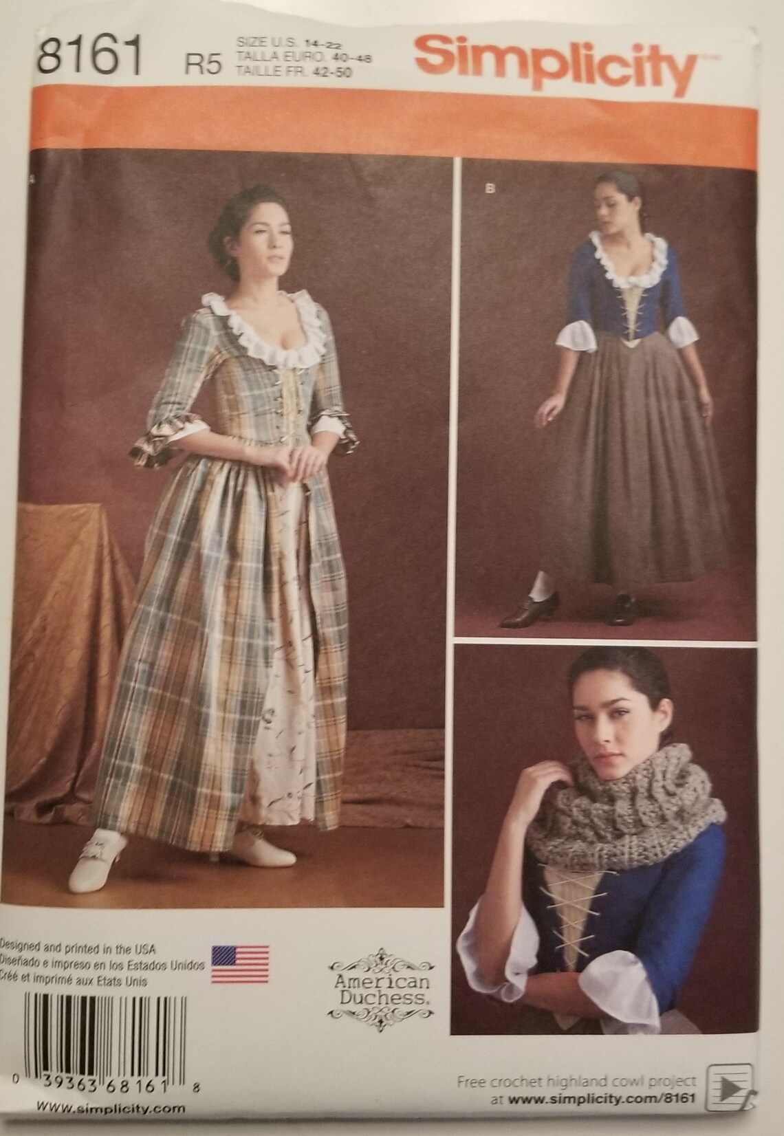 Simplicity 8161 Misses' 18th Century Costumes Size 14-22 | Etsy
