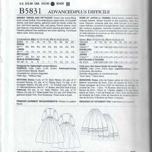 Butterick B5831 Misses' Dress and Petticoat 1860s Day Dress Pattern ...