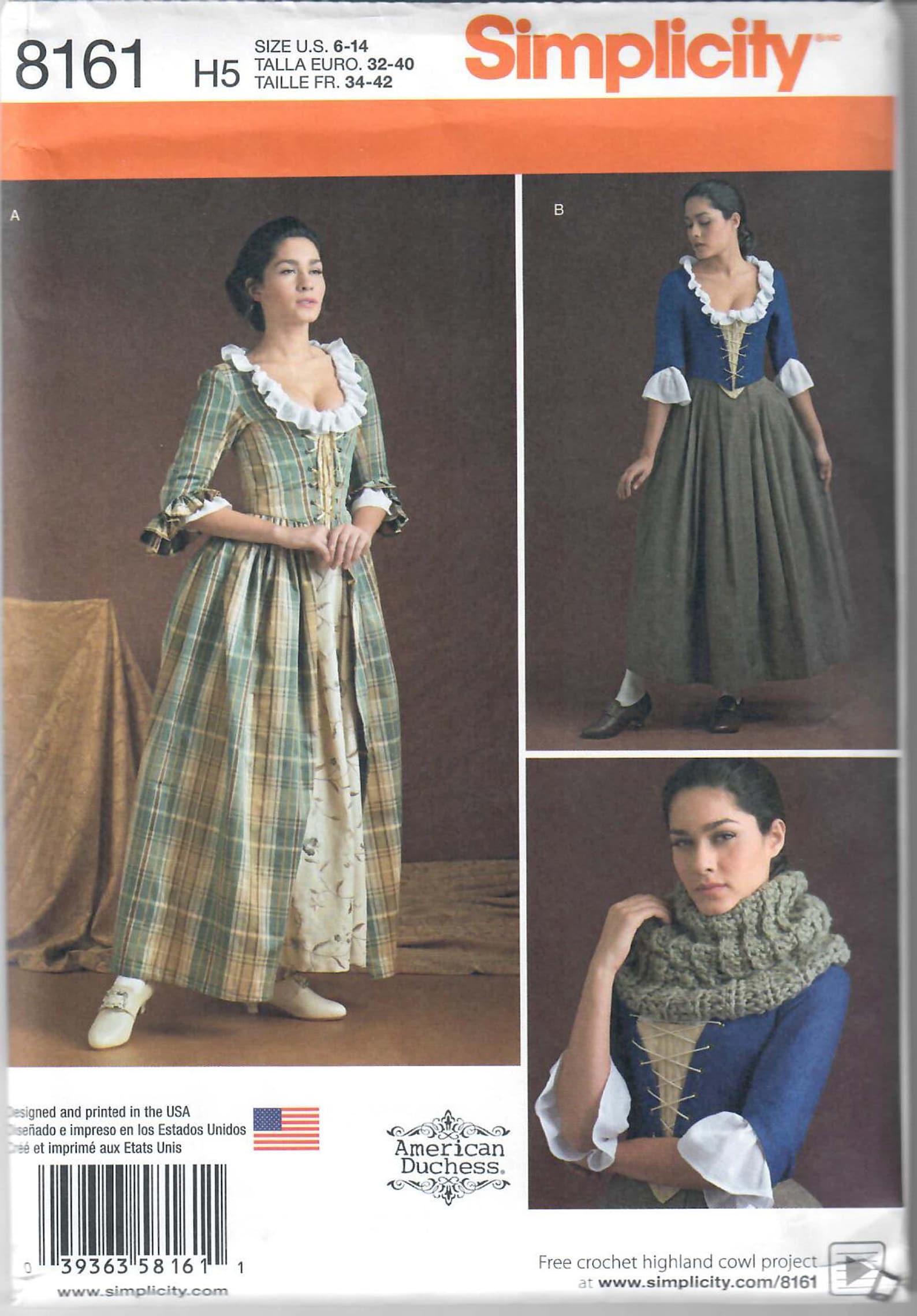 Simplicity 8161 Misses' 18th Century Costume Day Dress - Etsy