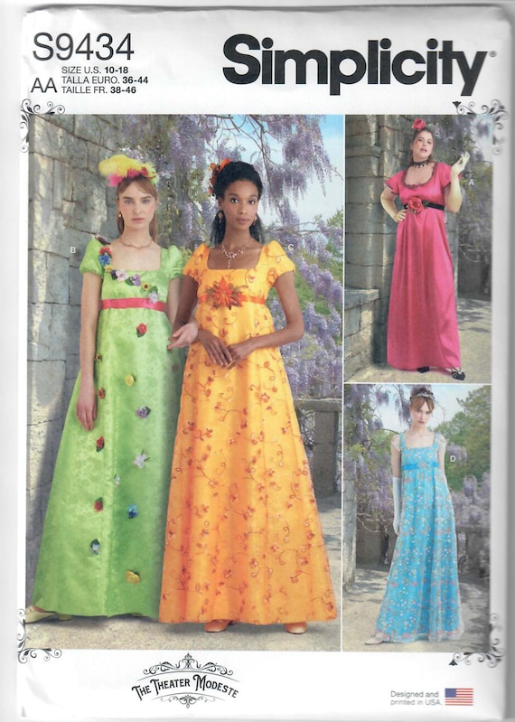 Simplicity S9434 Misses' & Women's' Regency Era - Etsy