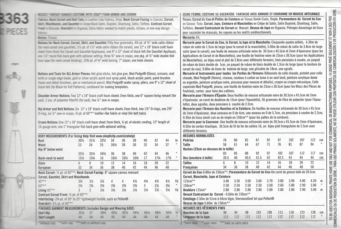 Simplicity 8363 Fantasy Ranger Cosplay Halloween Costume - Etsy