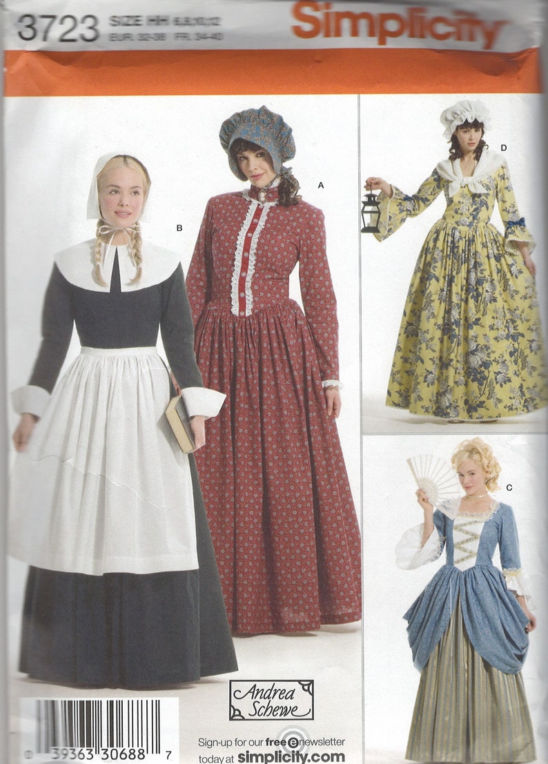 Simplicity 3723 Misses' Historical Costumes Sewing Pattern 4 Styles ...