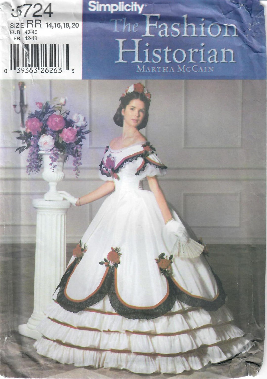 Simplicity 5724 Fashion Historian Misses' 1860s Civil War Ballgown ...