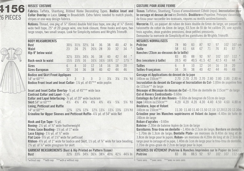 Simplicity 4156 C. 1895 Day Dress Sewing Pattern, Size 14, 16, 18, 20 ...