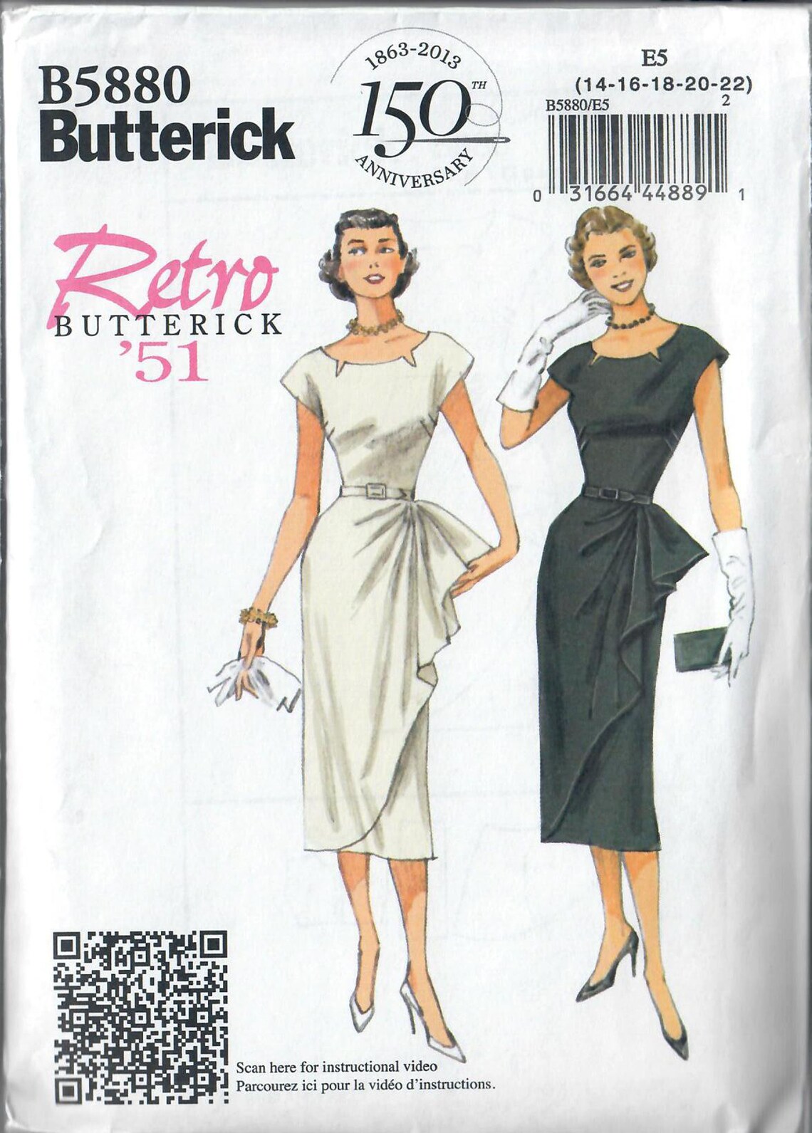 Butterick B5880 Retro '51 Dress Sewing Pattern Size - Etsy