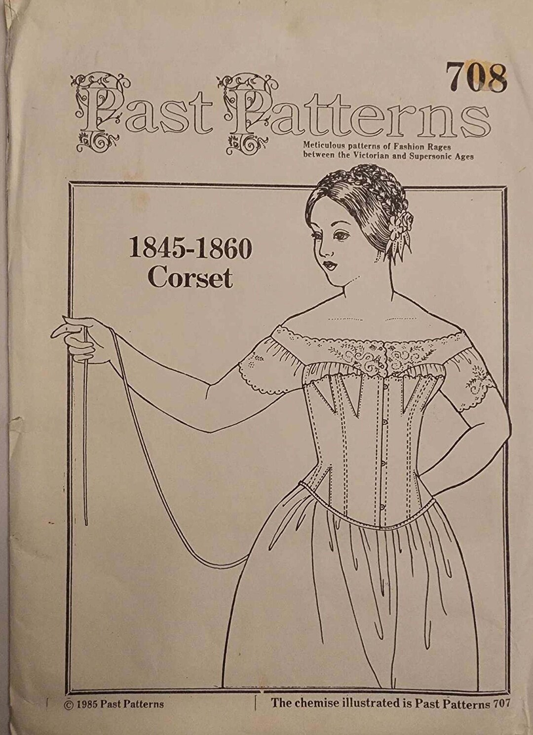 PP708 Past Patterns 1845-1860 Corset Sewing Pattern, Size 33-41 Bust ...