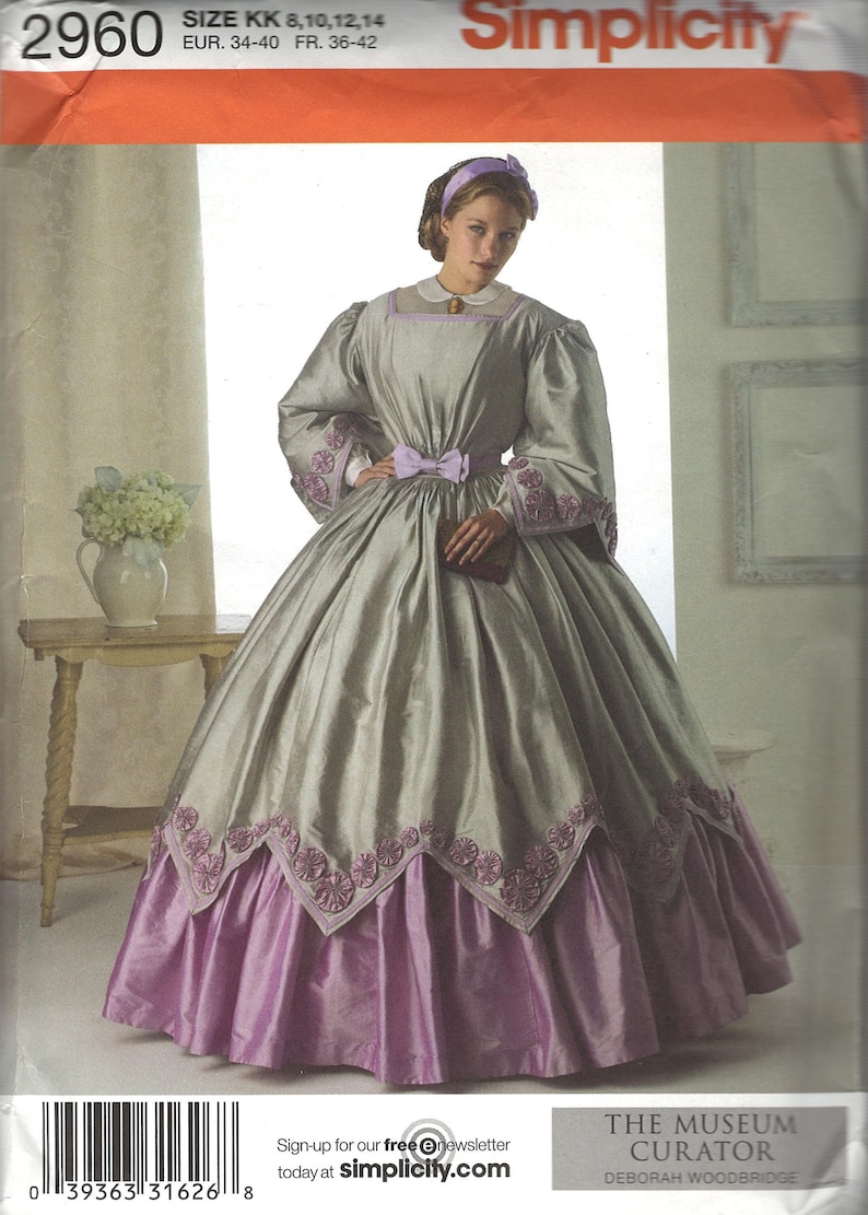 Simplicity 2960 1860s Day Dress Sewing Pattern the Museum - Etsy