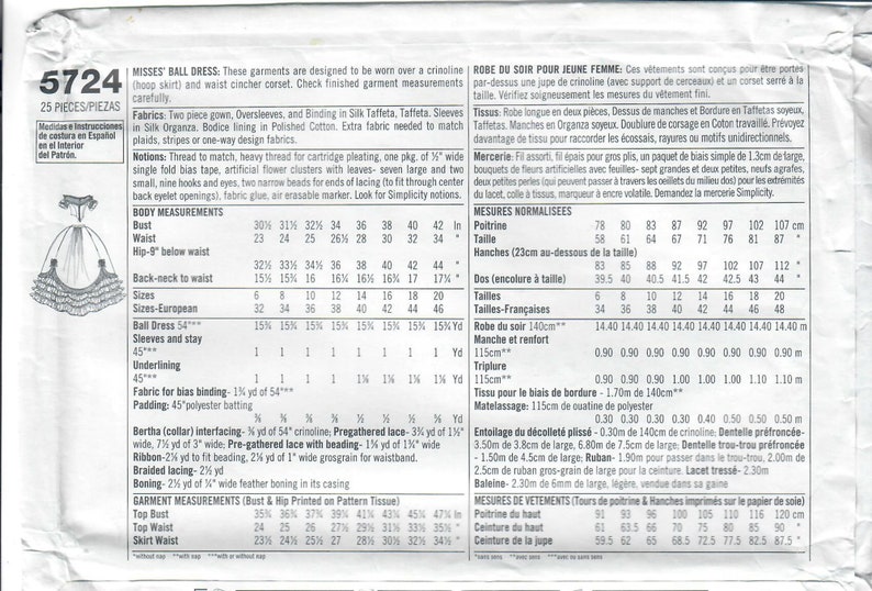 Simplicity 5724 Fashion Historian Misses' 1860s Civil War Ballgown ...