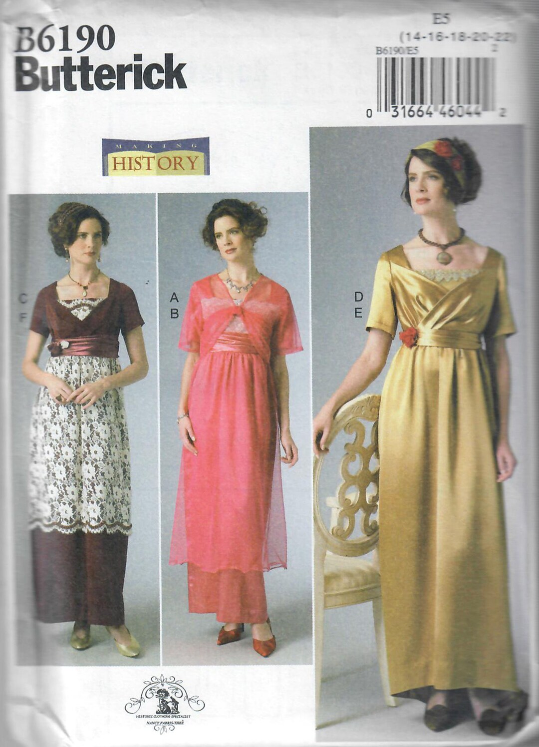Butterick B6190 1910s Titanic Era Day Dress Sewing Pattern Making ...