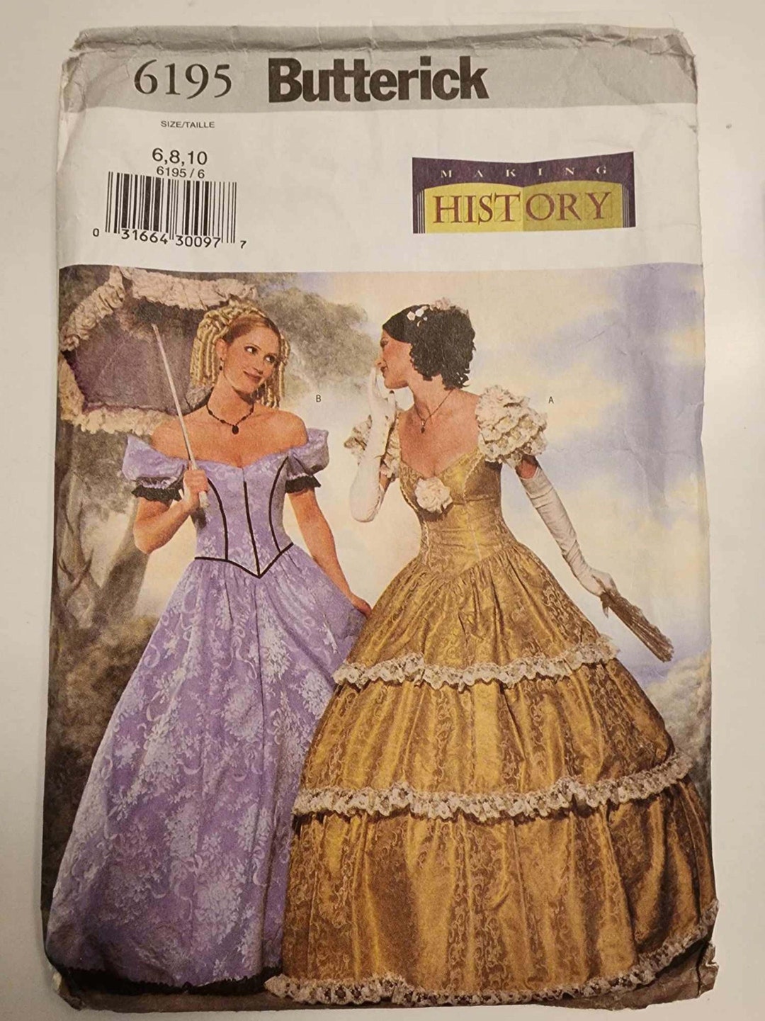 Butterick 6195 Making History 1860s Civil War Era Reception Dress Ball ...