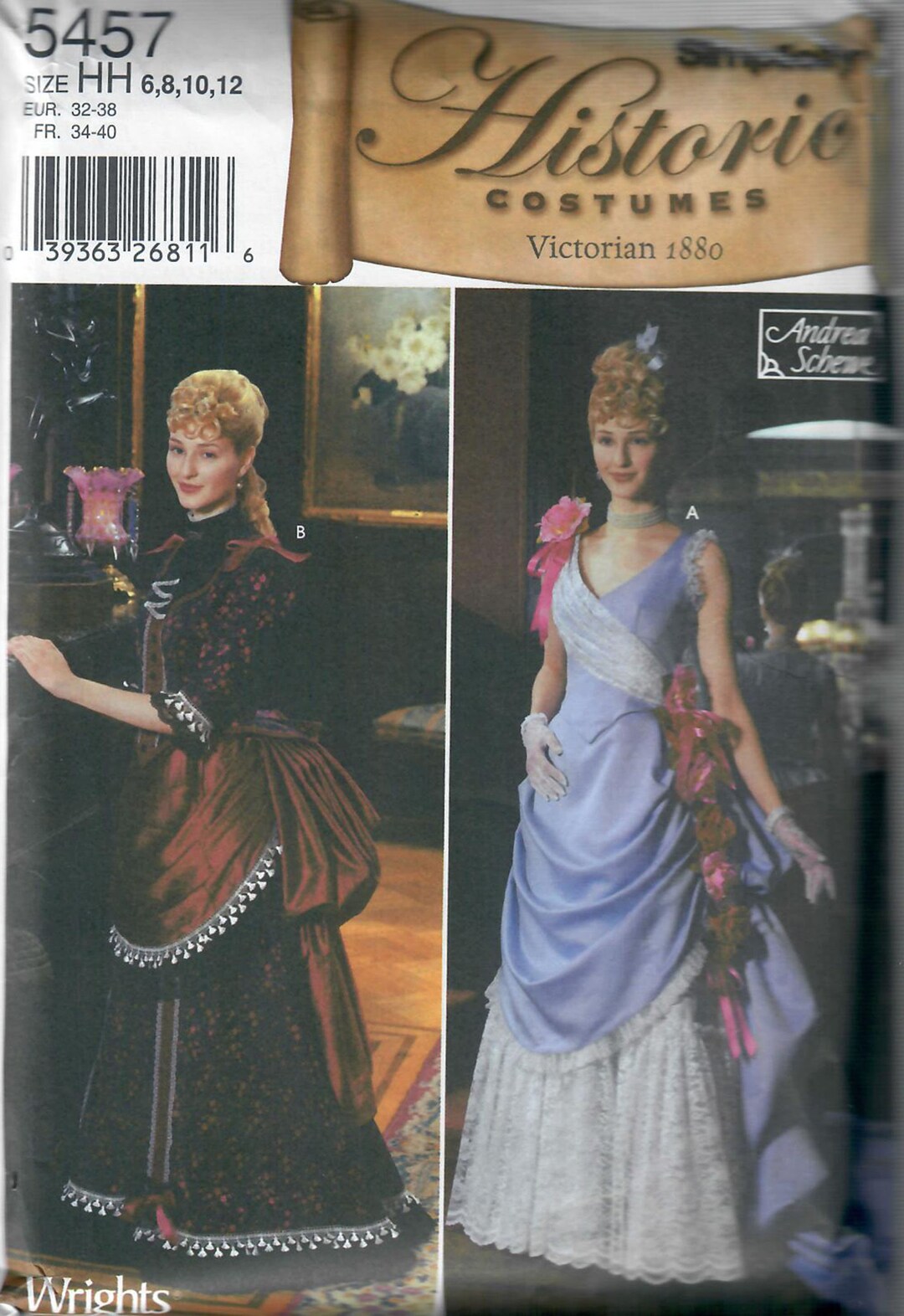 Simplicity 5457 Circa 1880 Evening Reception Dress Sewing Pattern ...