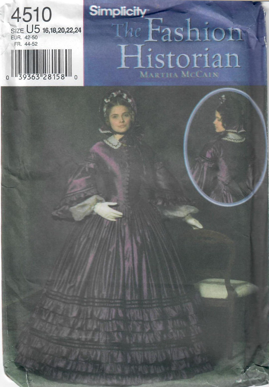 Simplicity 4510 Fashion Historian Misses' Civil War Costume 1860s Day ...