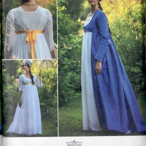 Simplicity 8941 Regency Era Sewing Pattern, Sizes 6-14 & 14-22 Designed ...