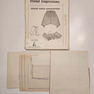 Period Impressions 773 1860s Zouave Pants, Sash & Gaiters Sewing ...