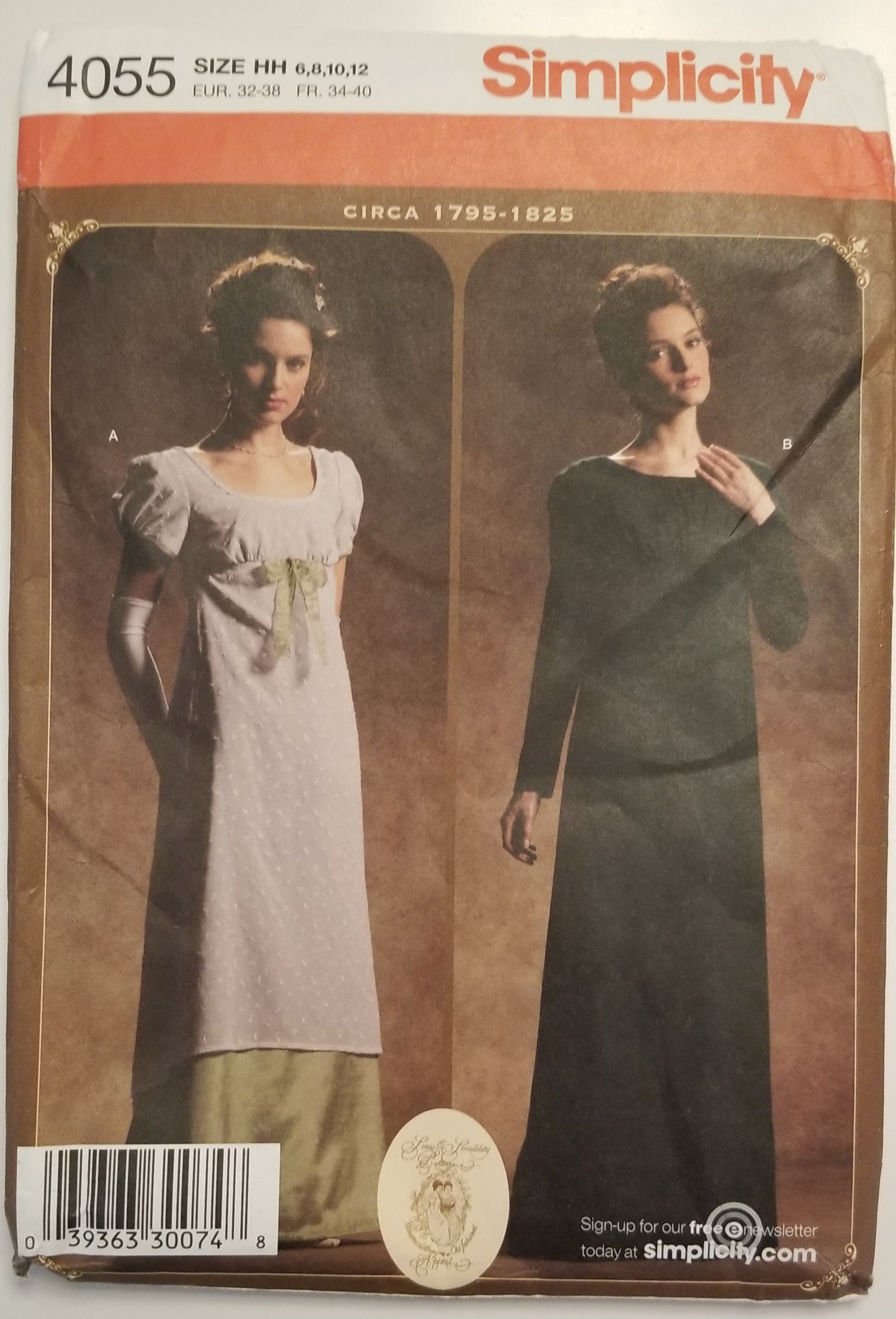 Simplicity 4055 Misses' Costumes Regency Era Empire Line - Etsy