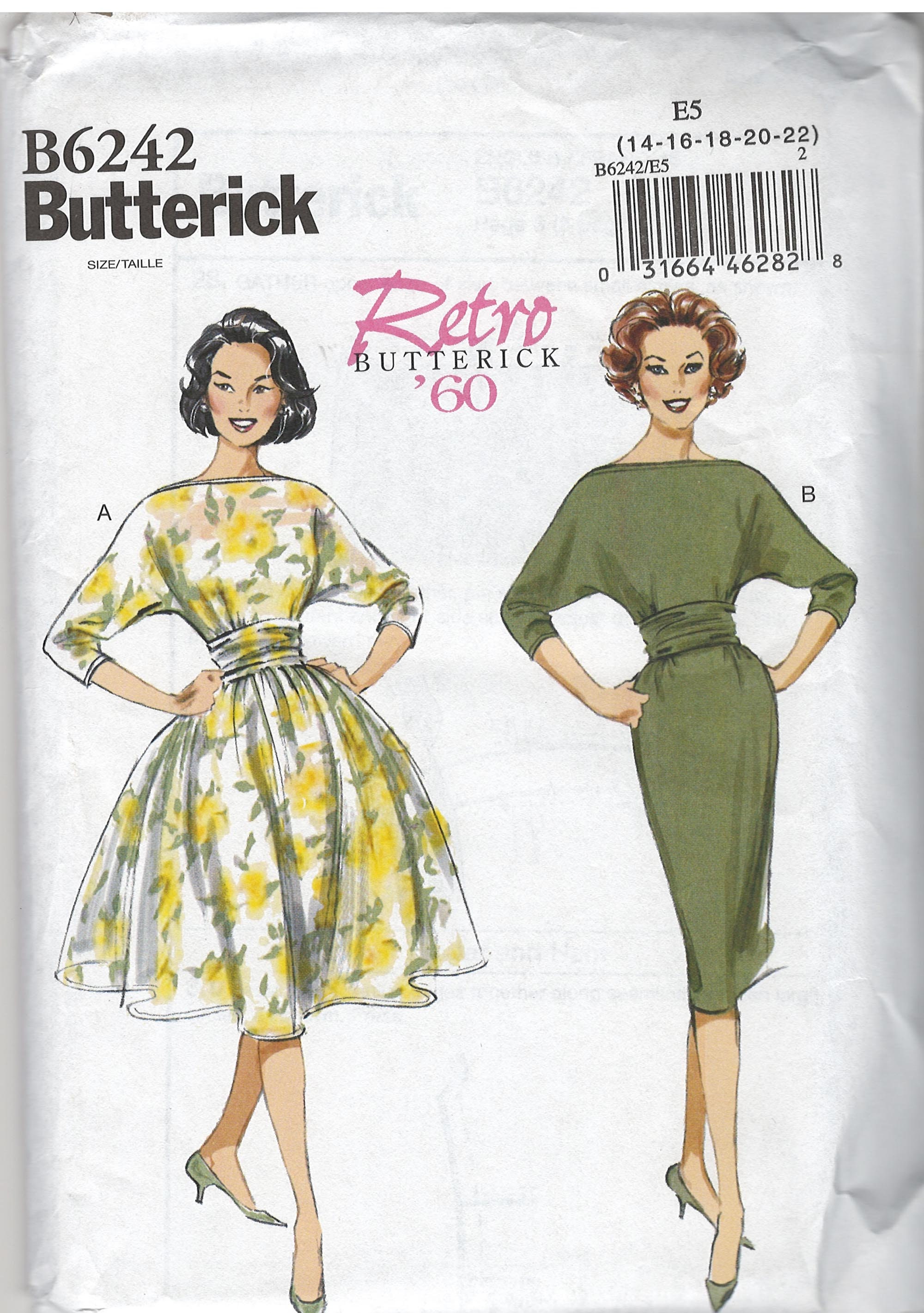 Butterick B6242 Retro '60 Dress Sewing Pattern Size - Etsy