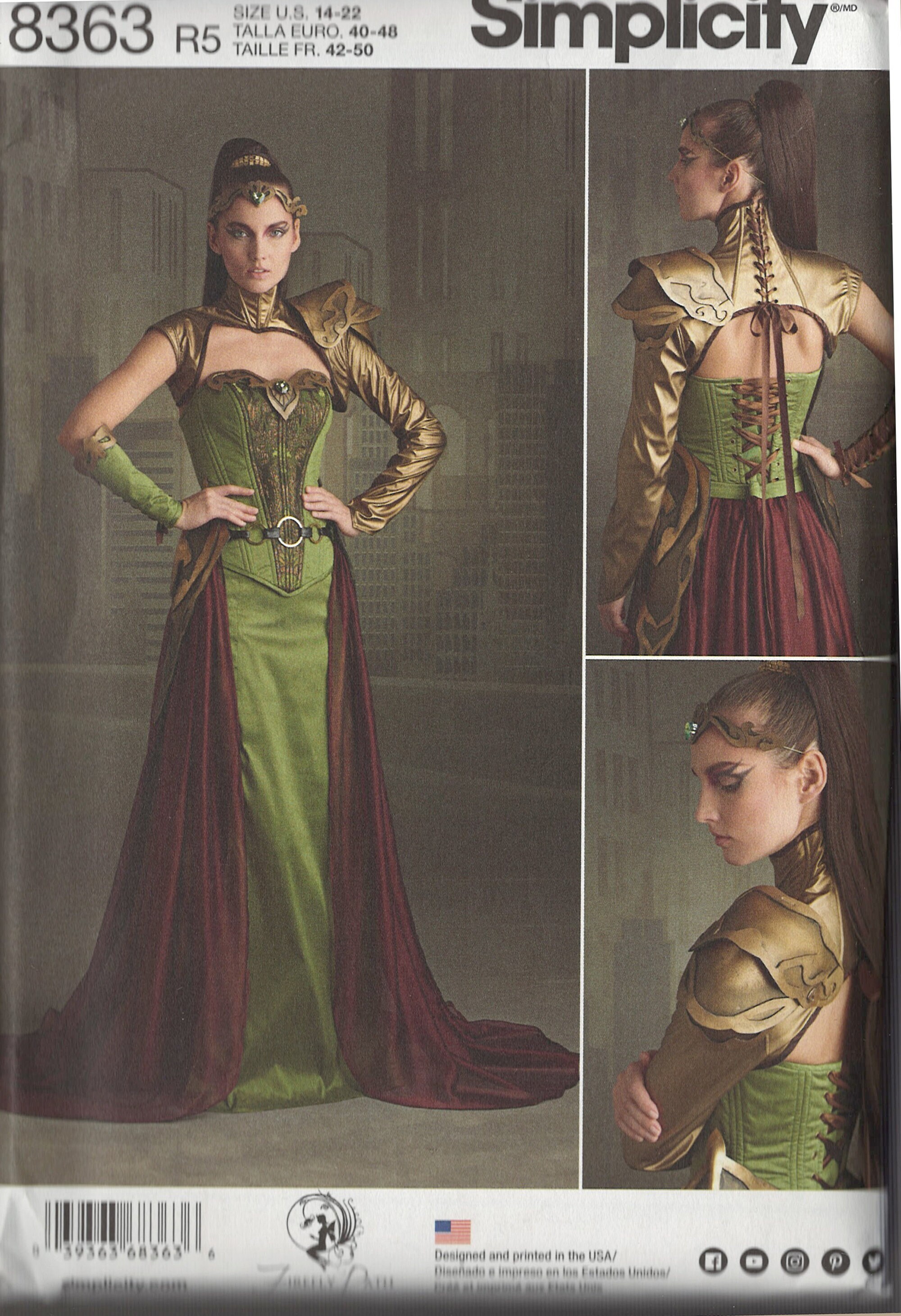 Simplicity 8363 Fantasy Ranger Cosplay Halloween Costume Sewing Pattern ...