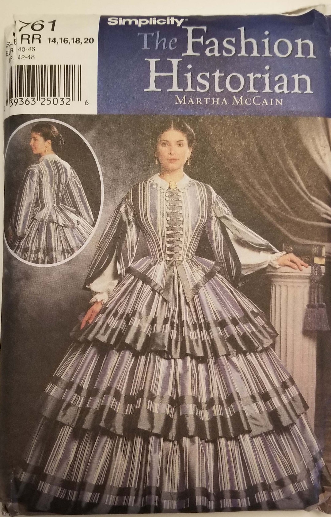 Simplicity 9761 the Fashion Historian Misses' Costume 1860s Day Dress ...