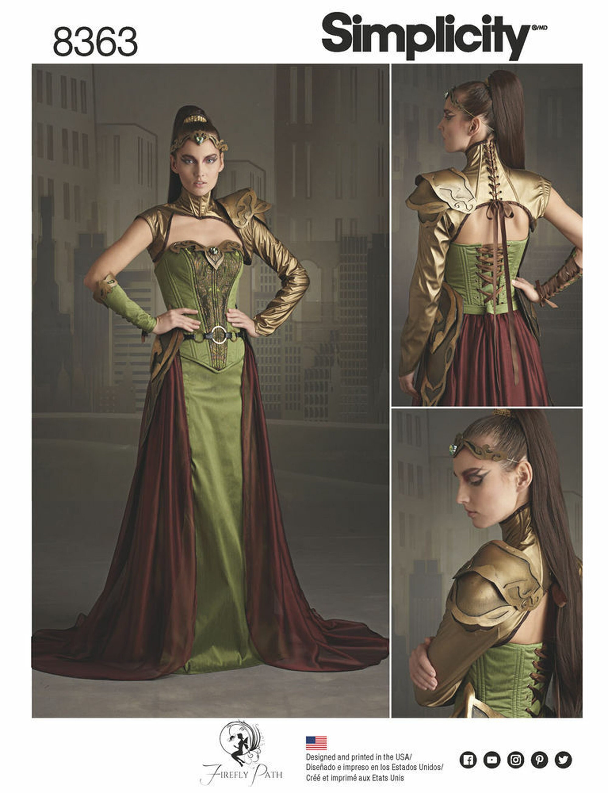 Simplicity 8363 Fantasy Ranger Cosplay Halloween Costume Sewing Pattern ...