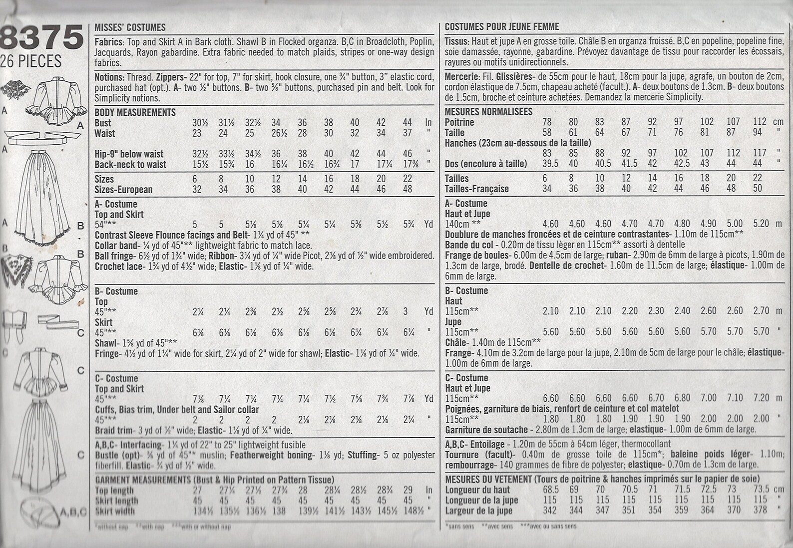 Simplicity 8375 1890s Day Dress Sewing Pattern, Sizes 6-10, 12-16, 18 ...