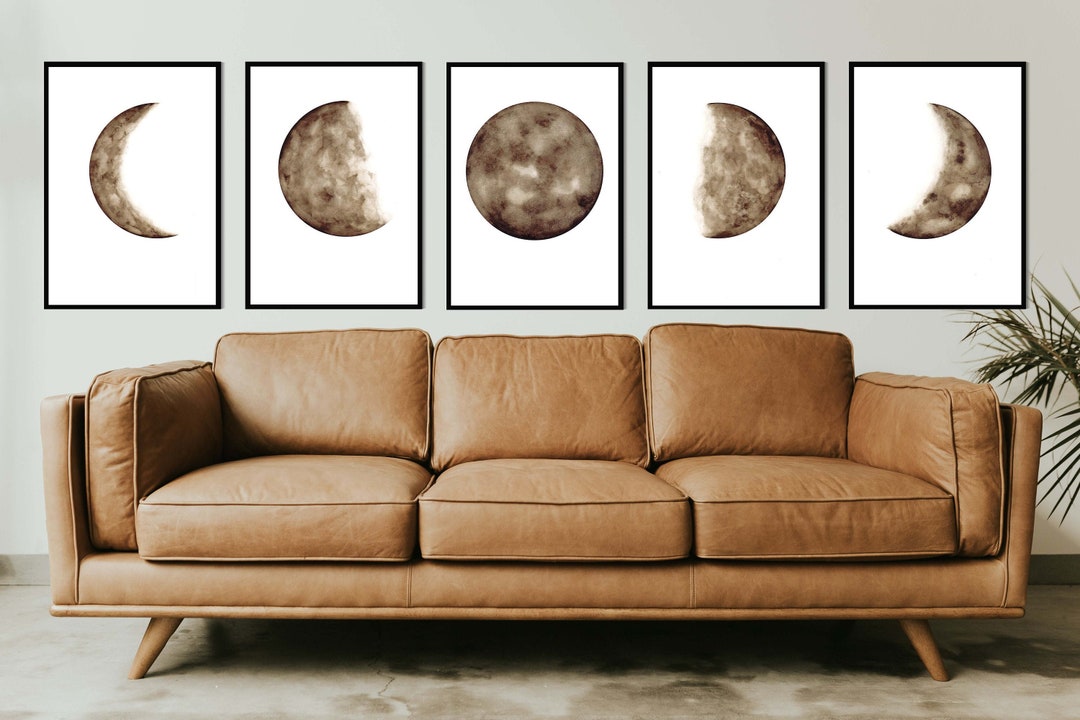 Moon Phases/moon/poster/digital Print/moon/watercolor Poster/picture ...