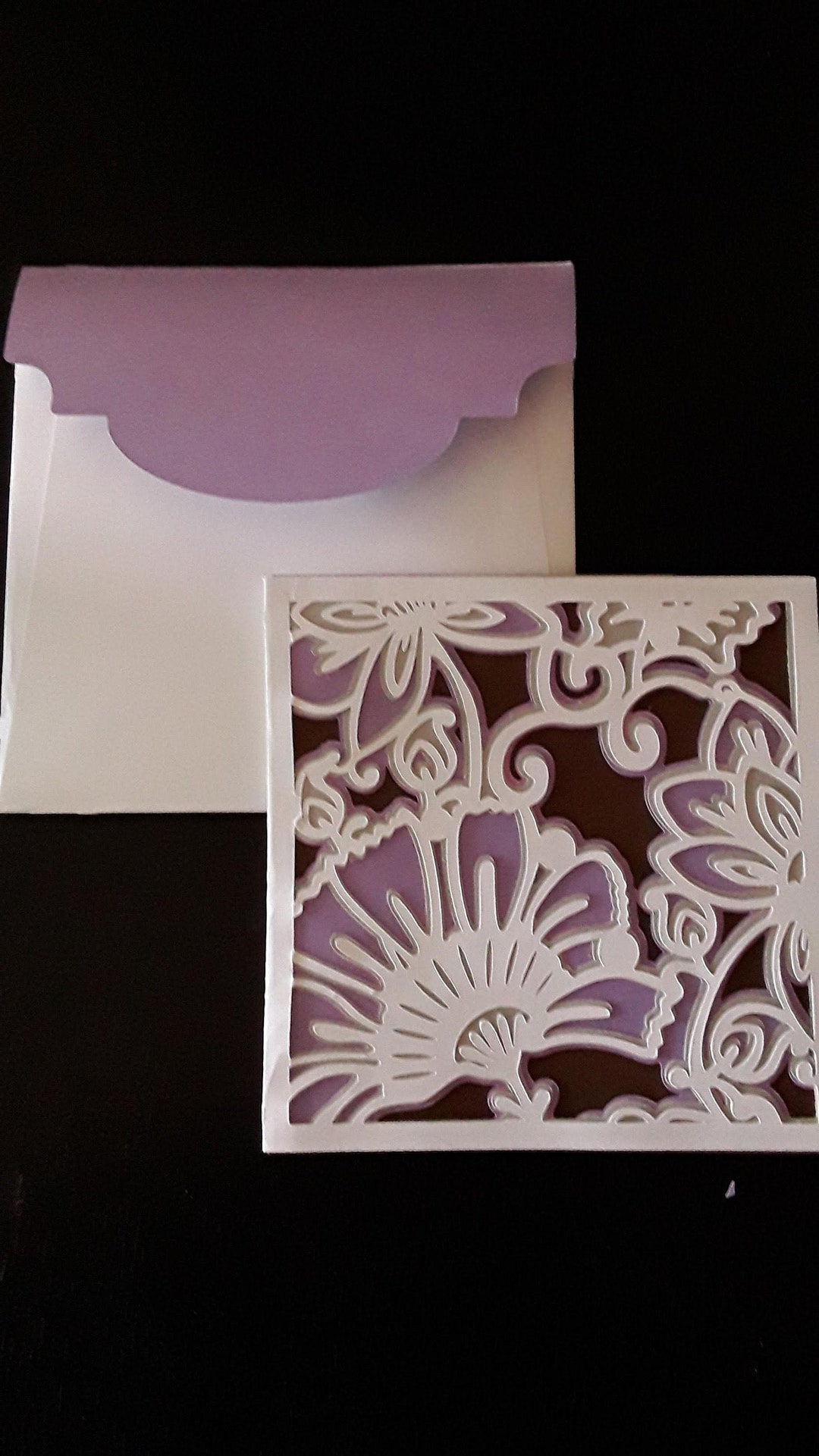 Purple Floral Card - Etsy