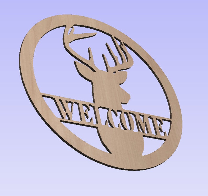 CNC File, Vector Welcome Sign, Cutout, Deer Sign, Door Hanging Sign ...