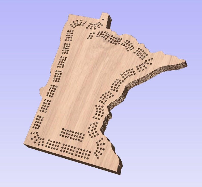 CNC File Minnesota Shaped Cribbage Board Vector File Customizable - Etsy