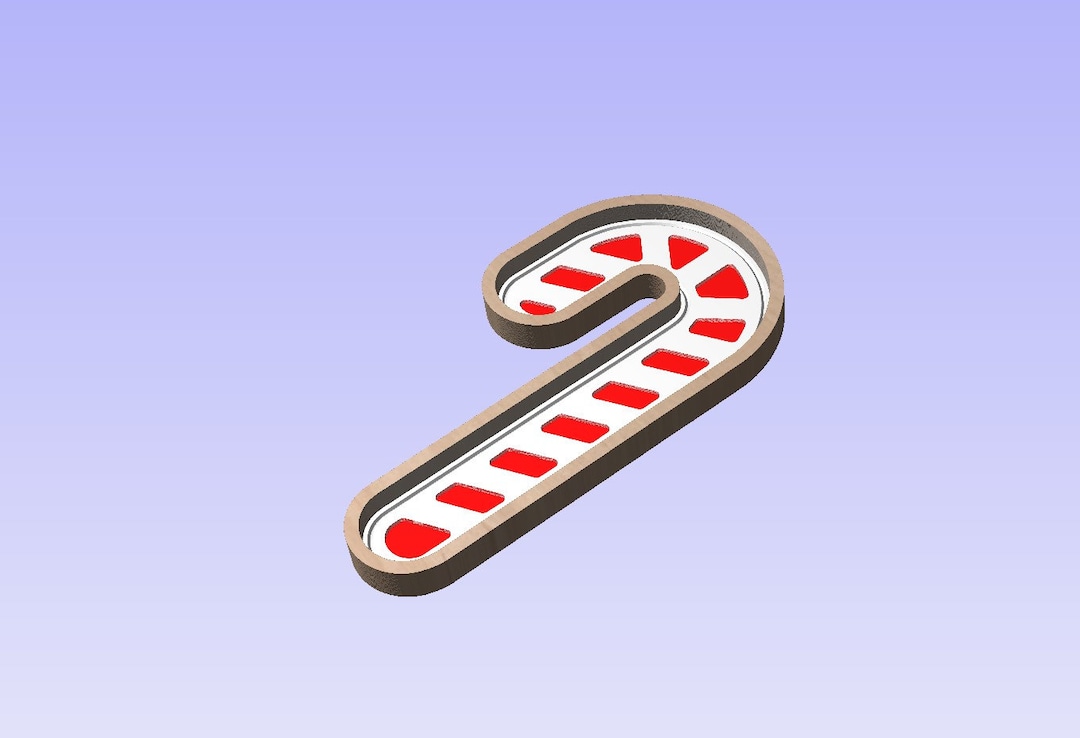 CNC File Candy Cane Candy Tray Catch Tray Vector CRV Svg File, Dxf ...