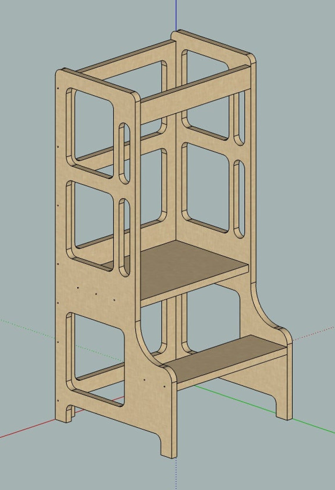 CNC File Helper Stand Helping Toddler Tower Vector Step Stool Kids ...