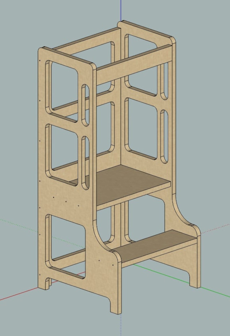 CNC File Helper Stand Helping Toddler Tower Vector Step Stool Kids ...