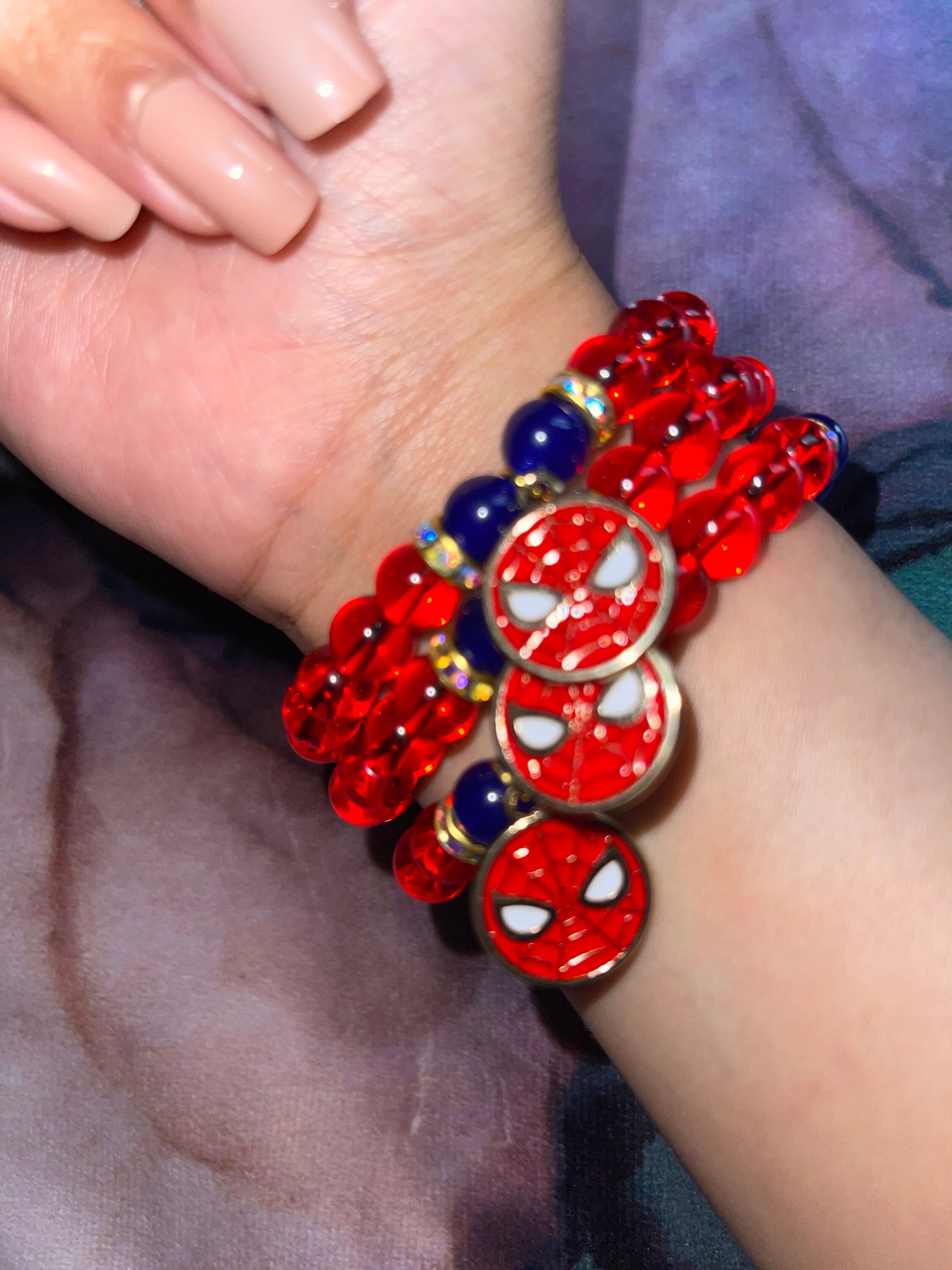 Spider-man Beaded Bracelet - Etsy